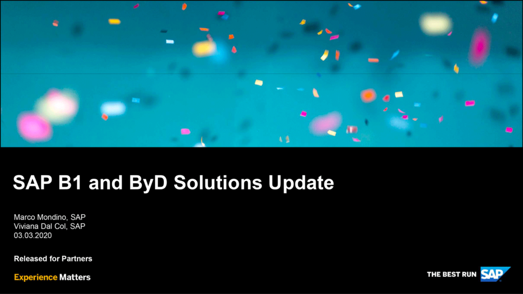 Aggiornamento sulle soluzioni SAP B1 e ByD - Datalab